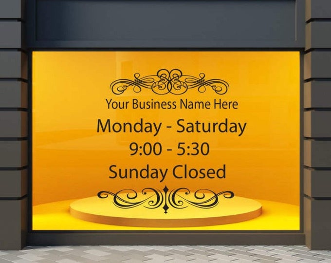 Custom Outdoor Store Hours Vinyl Decal Sticker All-season Waterproof ...