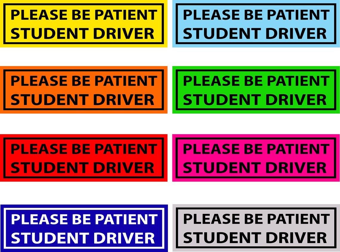 Please Be Patient Student Driver All Weather Auto Car Vinyl - Etsy