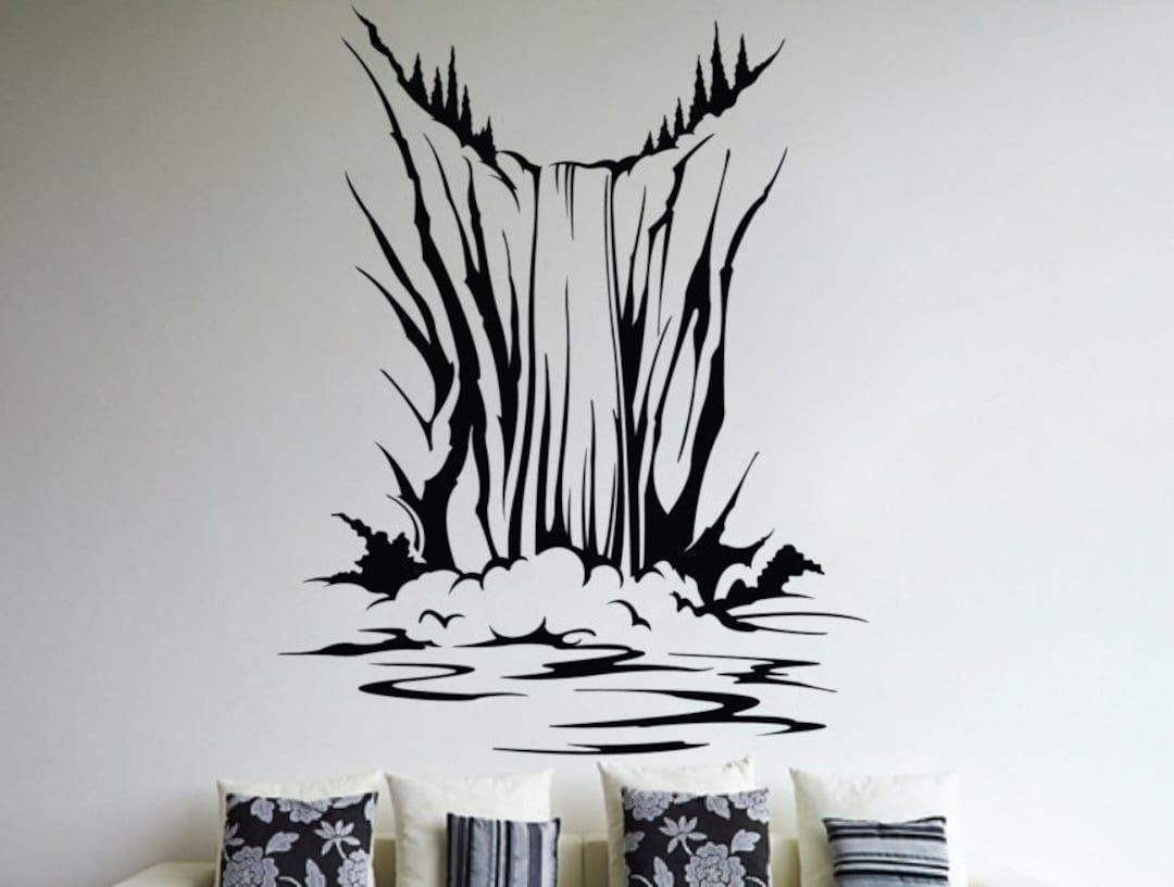 Removable Waterfall Silhouette Removable Wall Glass Decal - Etsy