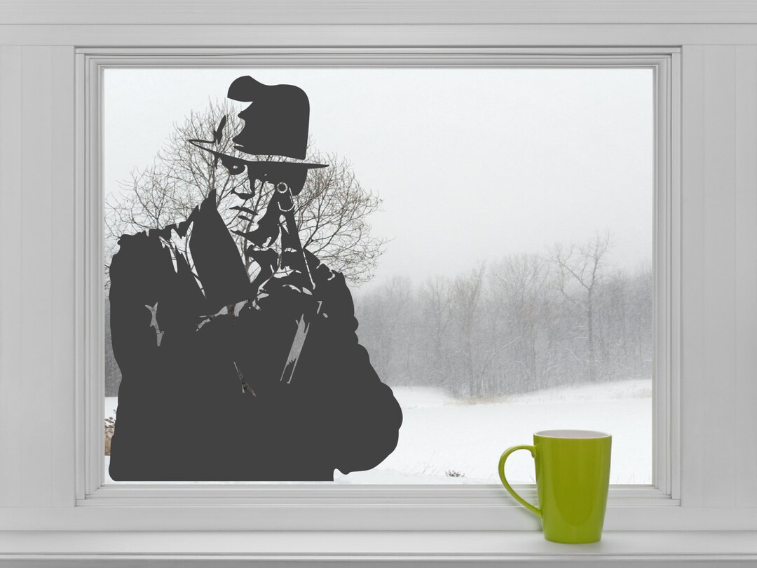 Removable Gangster Mobster Silhouette Gun Wall Window Art Decor Decal ...