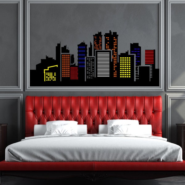 Skyline Wall Decal - Etsy