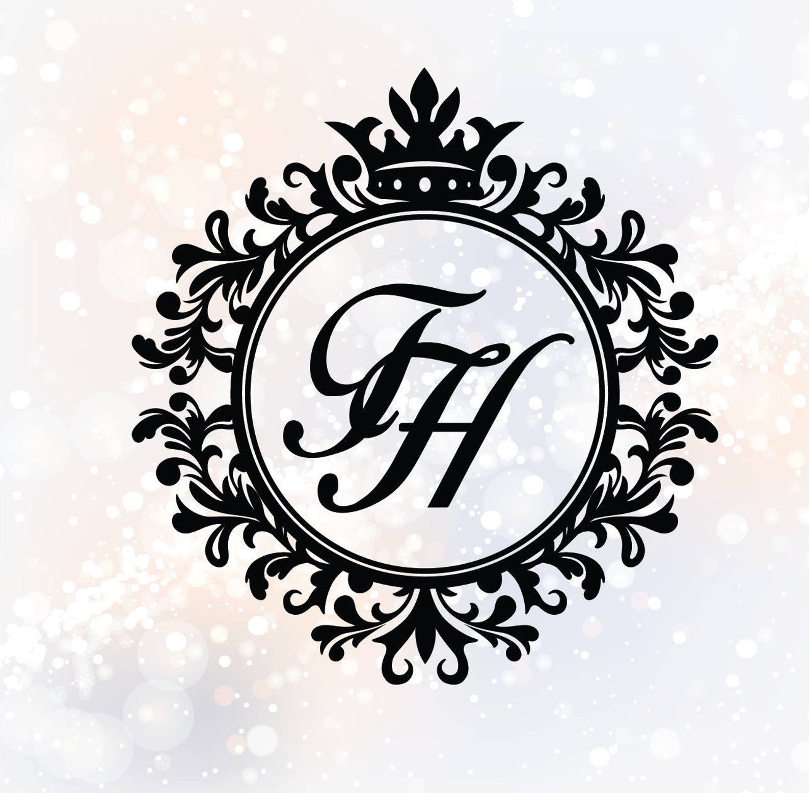 Custom Vintage Style Wedding Monogram Logo High Quality | Etsy