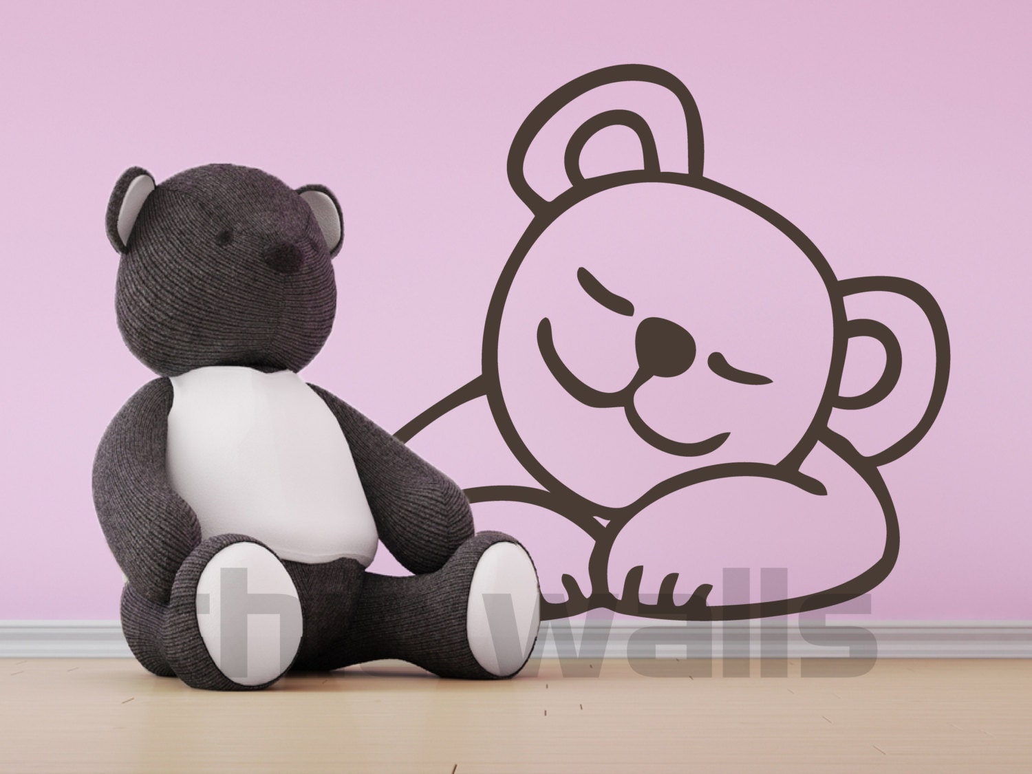 Removable Sleepy Teddy Bear Wall Decal Vinyl Sticker Home - Etsy