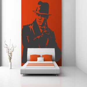 Removable Gangster Mobster Silhouette Gun Wall Window Art Decor Decal ...