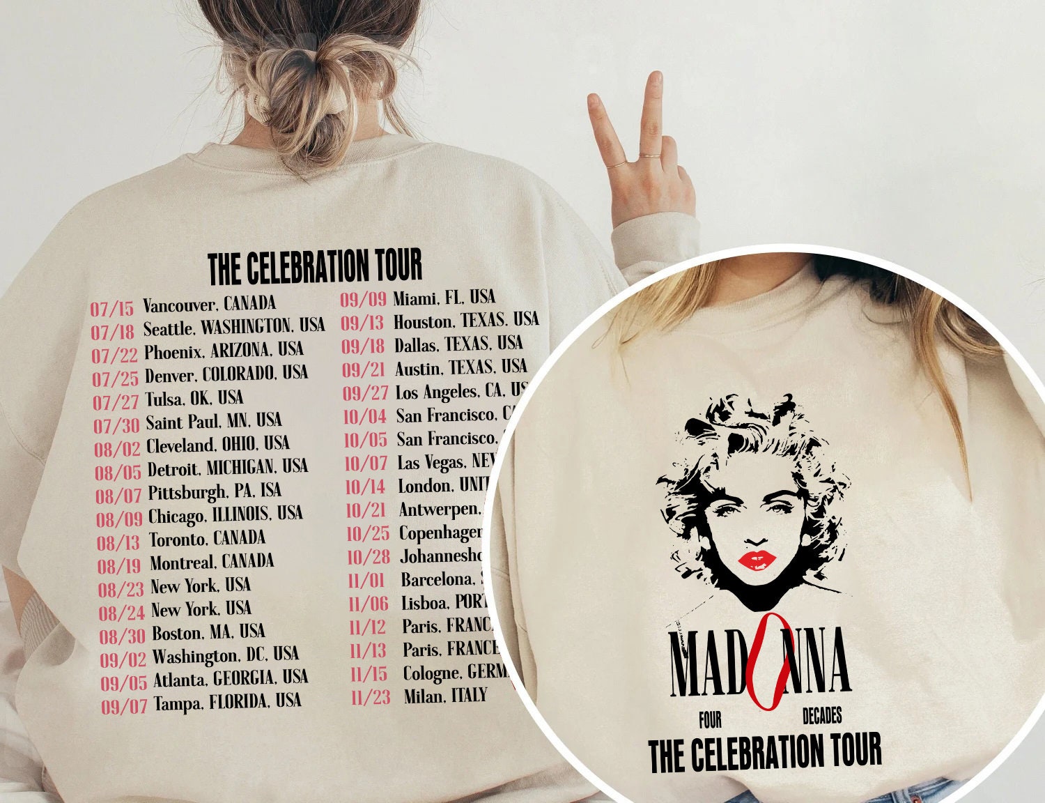 Madonna The Celebration Tour 2023 Sweatshirt, Madonna UK Tour Shirt ...
