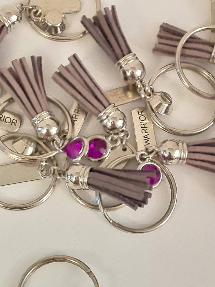Pineal Gland Cystic Tumor Awareness Charm Key Chain Purple Grey ...