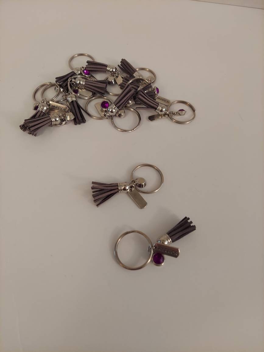 Pineal Gland Cystic Tumor Awareness Charm Key Chain Purple Grey ...