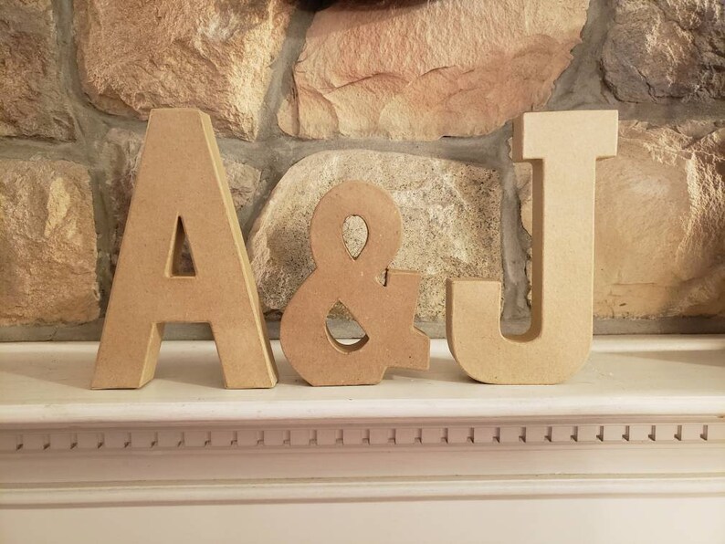 8 Cardboard Freestanding Set of 2 Initials Letters With - Etsy