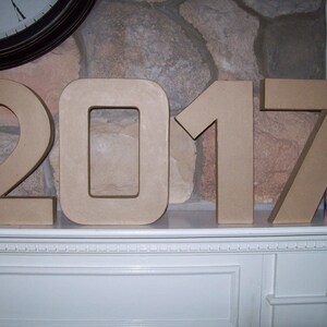 Set of 12 Tall Paper Mache Numbers 0-9 UNFINISHED Smooth Like Cardboard ...