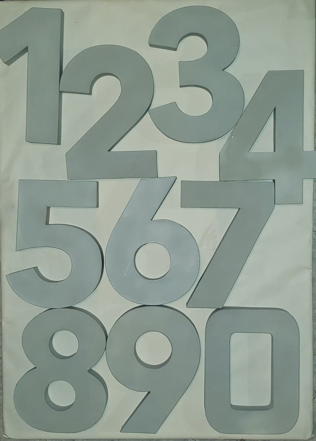Set of 12" Big Paper Mache Numbers 0-9 Matte Gray - Etsy