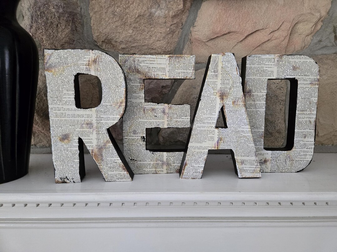 READ 8" Letters Library or Bookshelf Decor - Tabletop Letters - Etsy