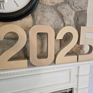 2025 Set of 12" Tall Paper Mache Numbers Unpainted for Senior Pictures ...