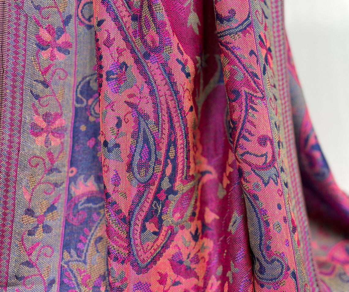 Royal Blue & Hot Pink Floral Scarves for Women Wedding - Etsy