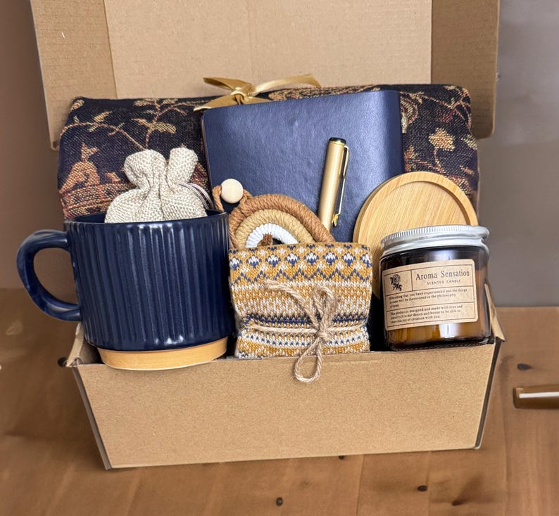 Scarf Gift Box for Her | Fall /winter Gift Basket With Pashmina Scarf ...