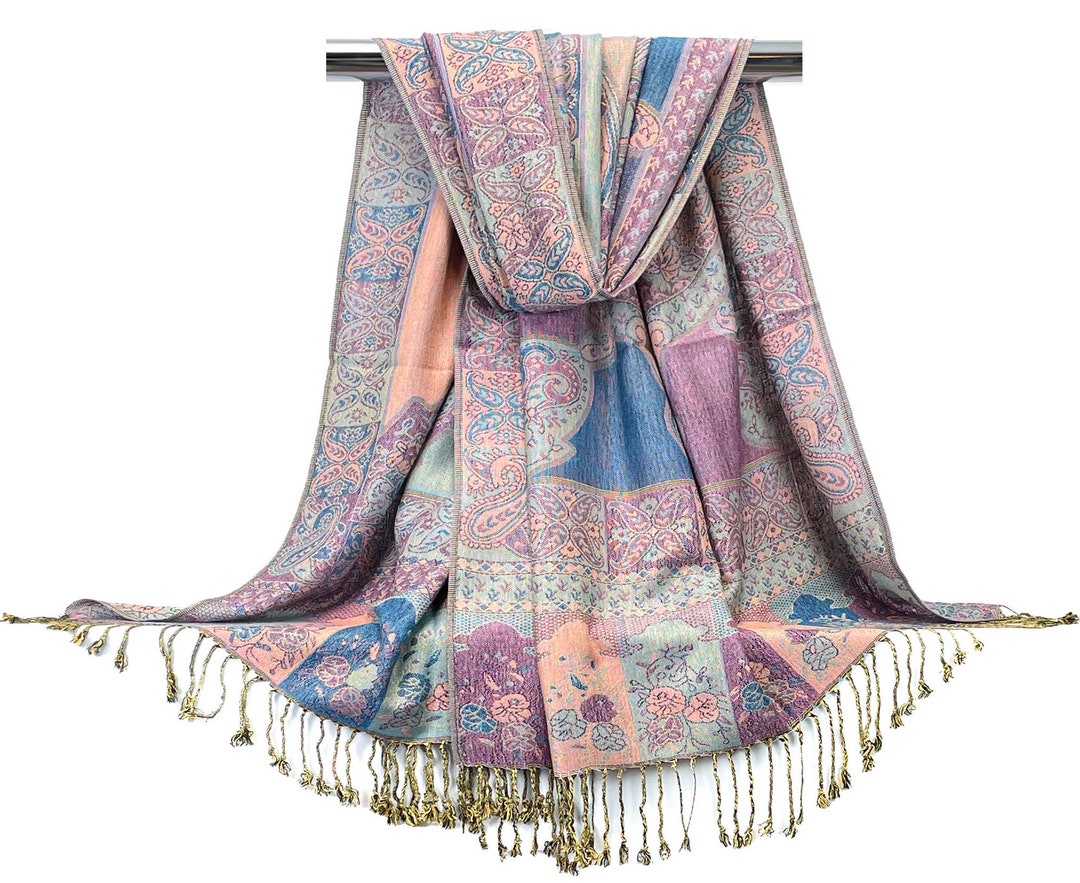 Floral Pashmina Scarf & Wrap | Festival Shawl | Bohemian Rave Scarf for ...