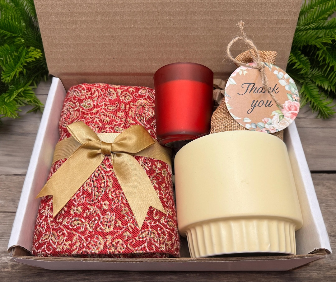 Holiday Gift Box With Scarf | Winter Gift Basket | Hygge Gift Box ...
