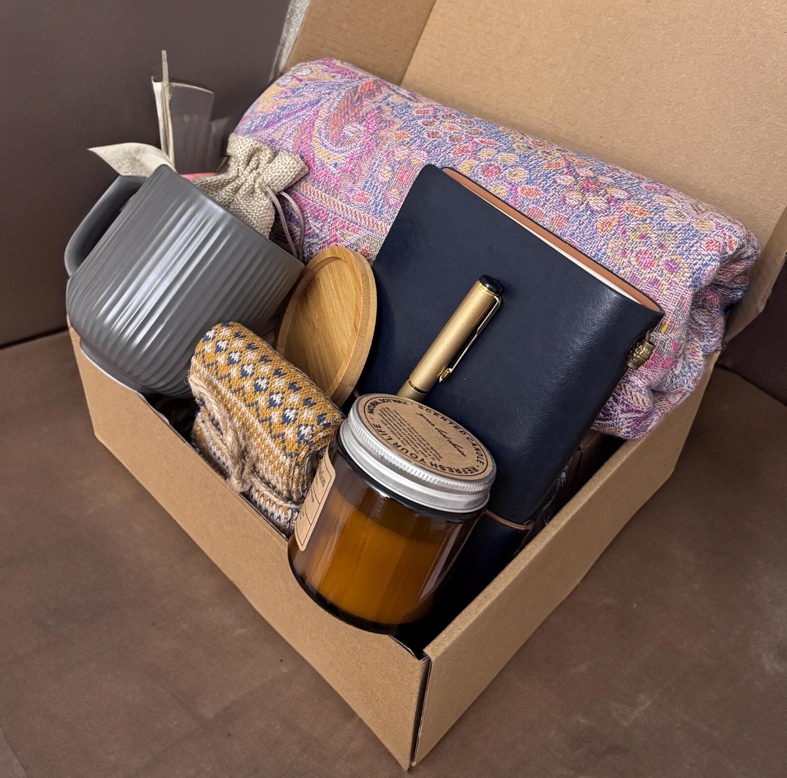 Scarf Gift Box for Her | Fall /winter Gift Basket With Pashmina Scarf ...