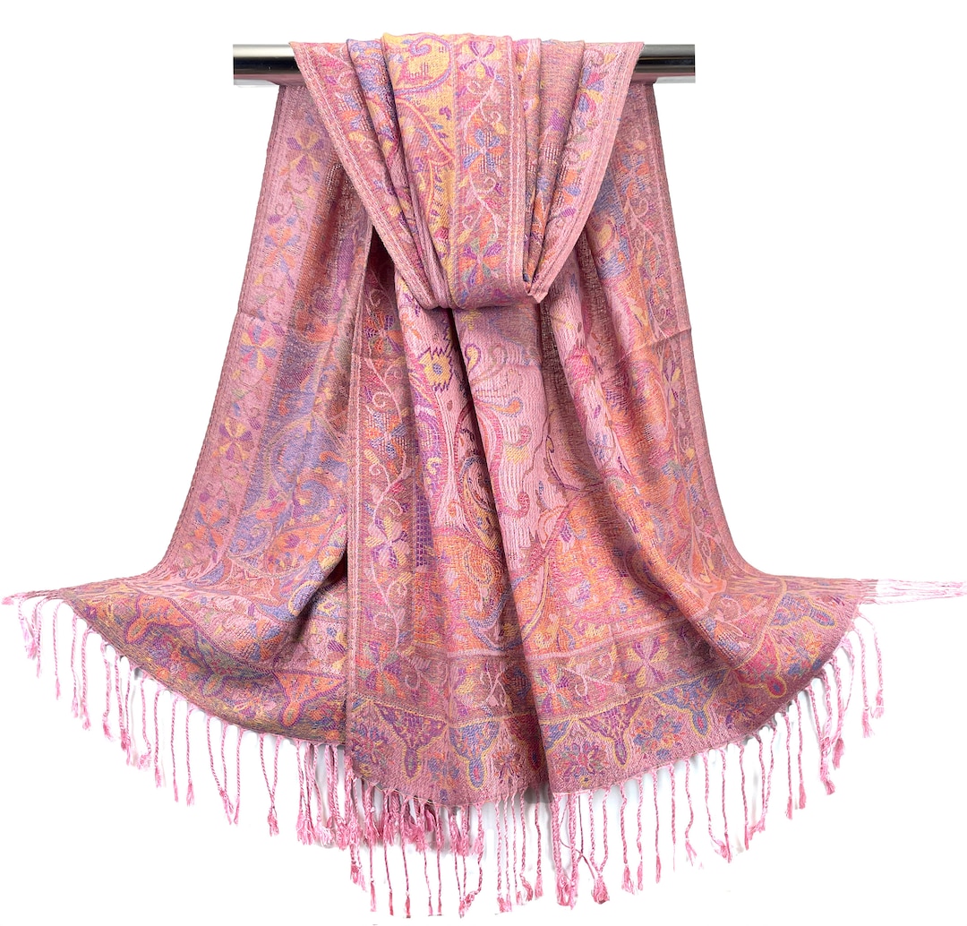 Pastel Pink Floral Pashmina Scarves and Shawls for Women - Etsy