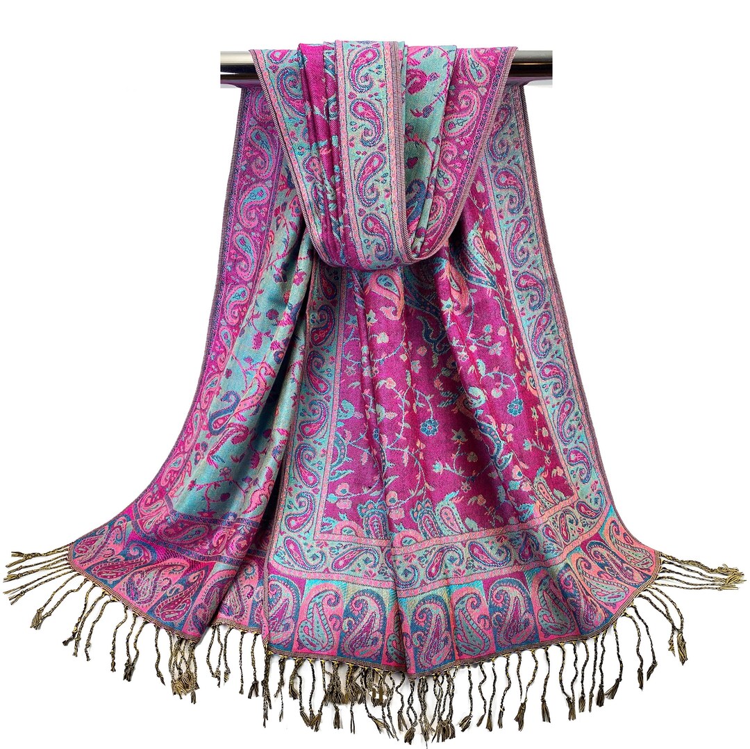 Festival Scarves for Women | Reversible Paisley Pashmina Head Wraps ...