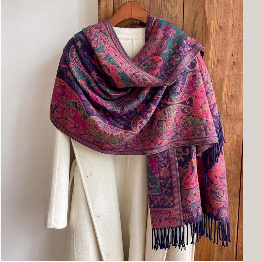 Thick Winter Scarves for Women Bohemian Scarf Winter Shawl Warm Shawl ...