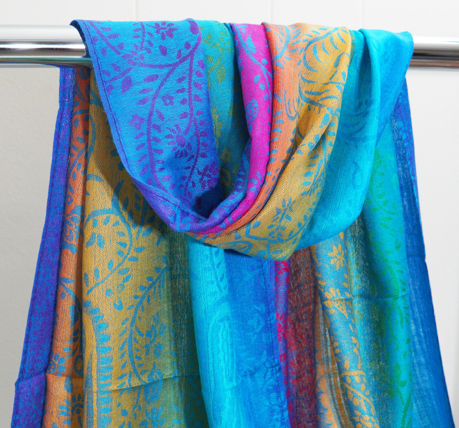 Rainbow Paisley Pashmina Scarf Women Head Wraps Bohemian - Etsy