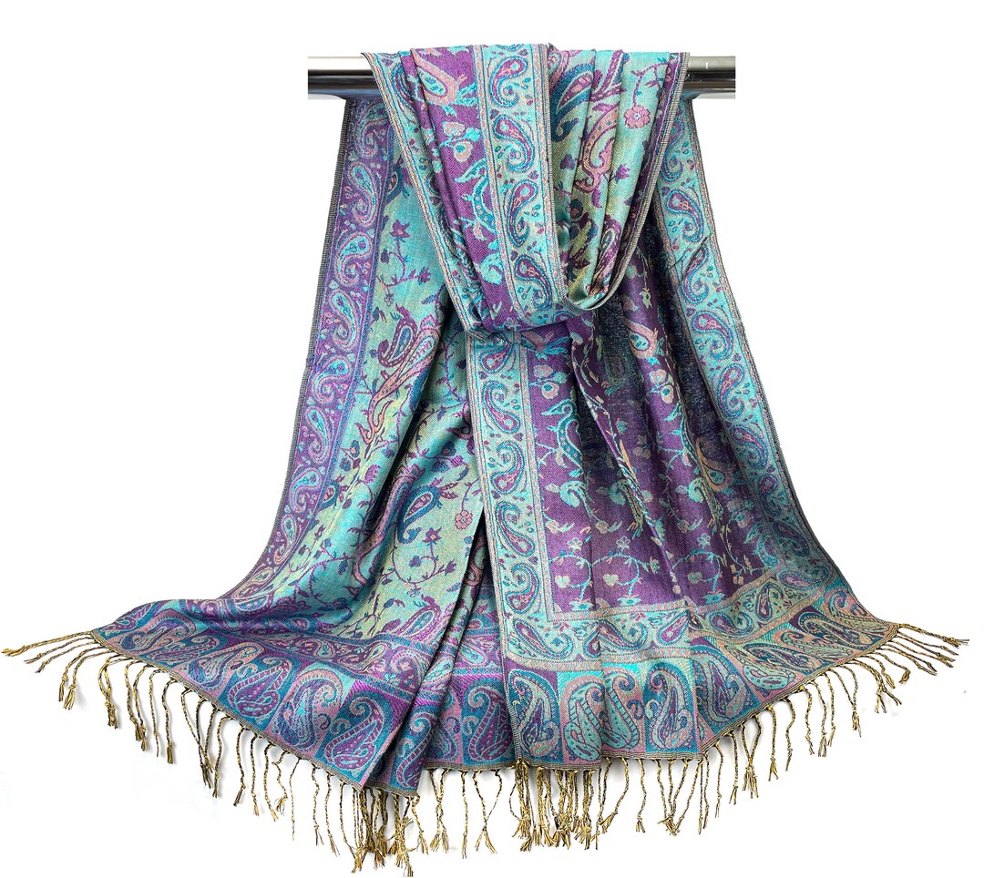 Purple Paisley Pashmina Scarves & Wraps | Festival Scarf for Women ...