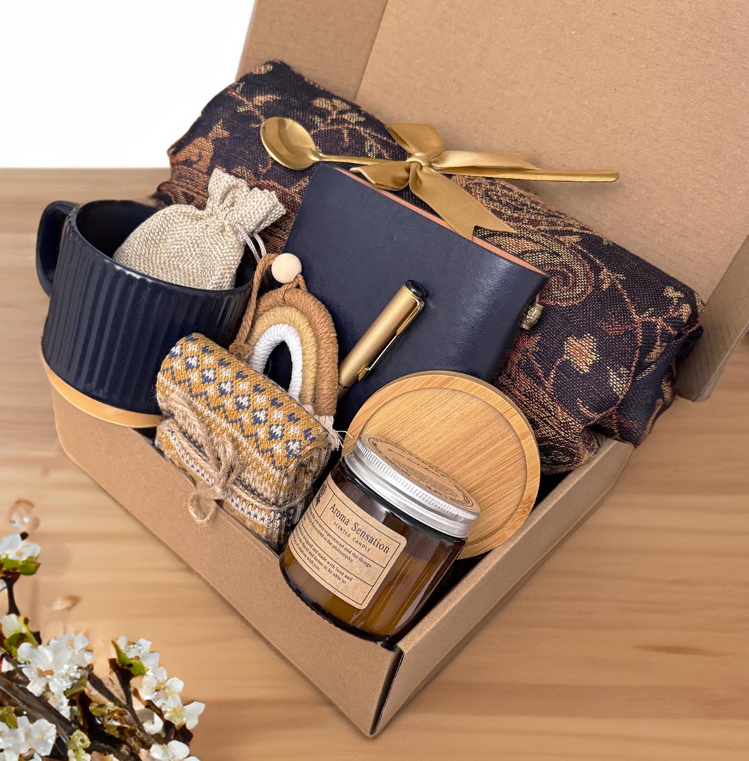 Scarf Gift Box for Her | Fall /winter Gift Basket With Pashmina Scarf ...