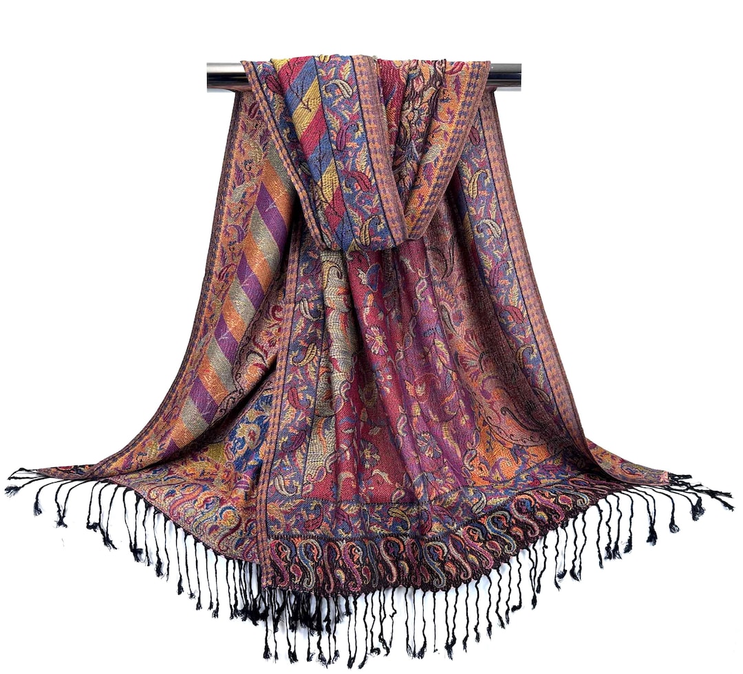 Multi Colored Pashmina Scarves | Floral Shawls Women Hair Wraps ...