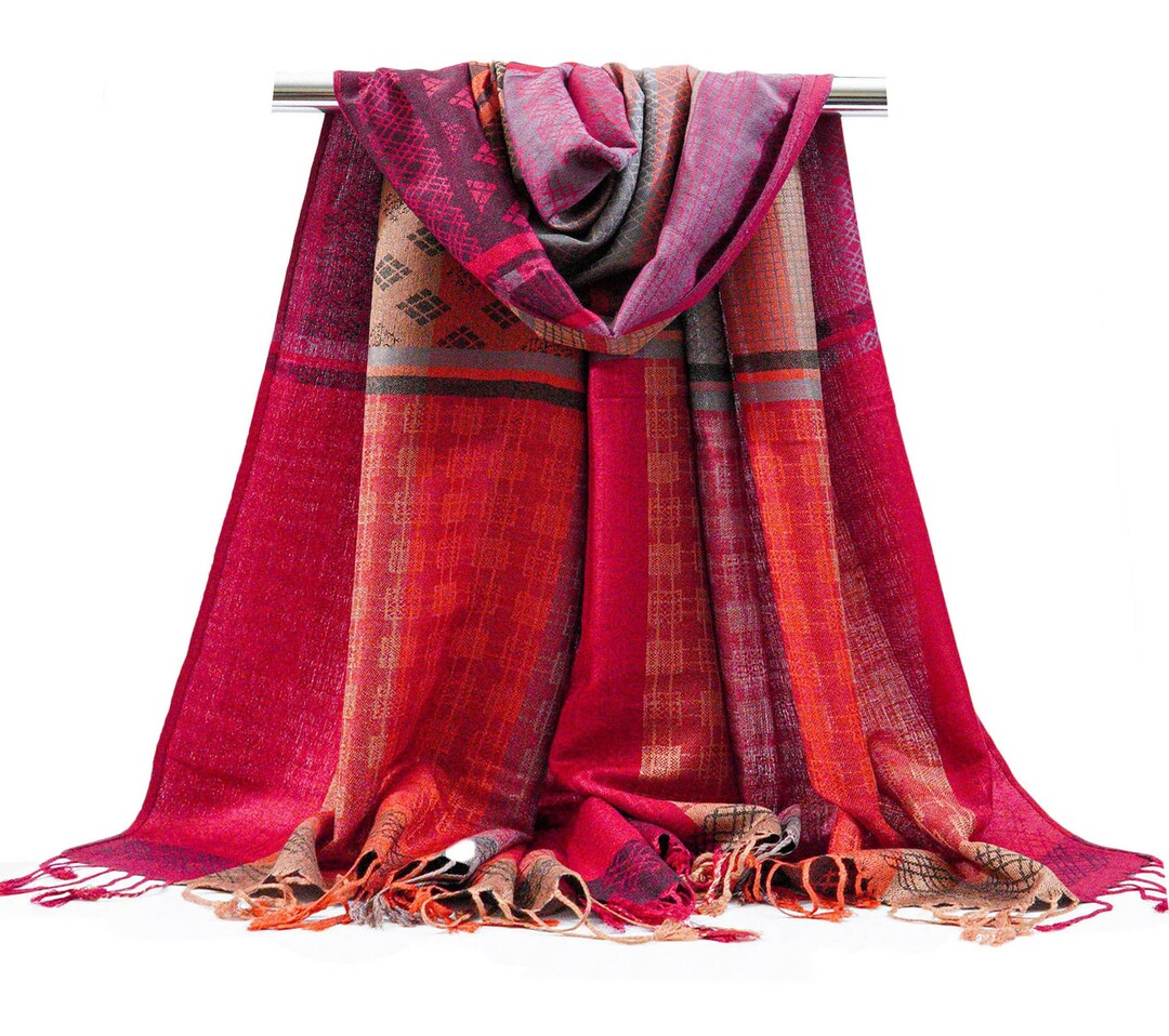 Geometric Print Pashmina Scarves & Wraps for Women Festival Shawls Rave ...