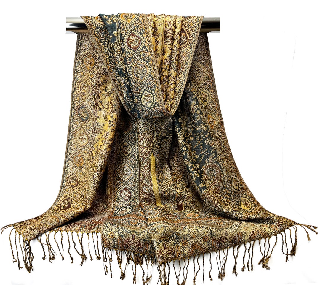 Metallic Sparkle Emerald Green Scarves for Women | Bridal Wrap Festival ...