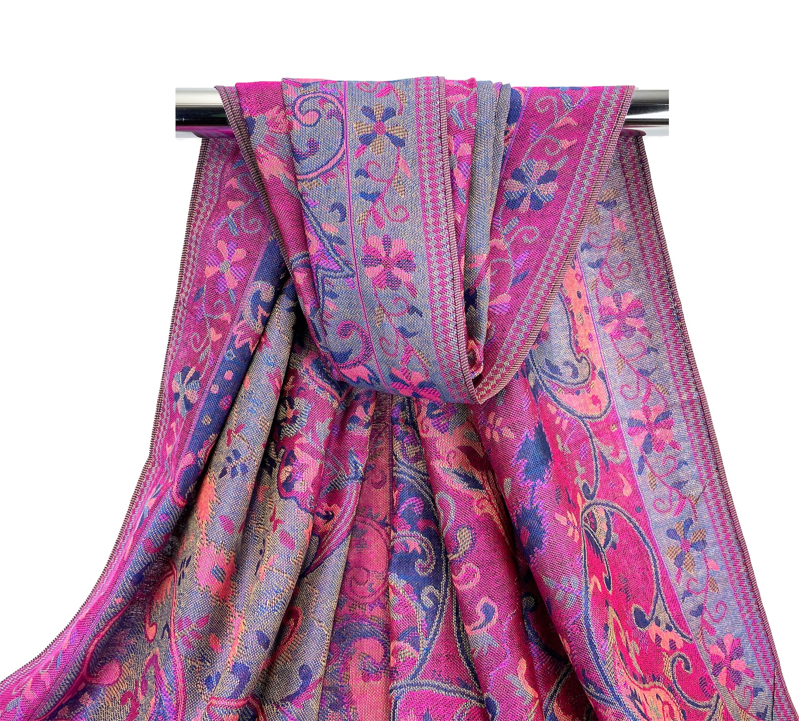 Royal Blue & Hot Pink Floral Scarves for Women Wedding - Etsy