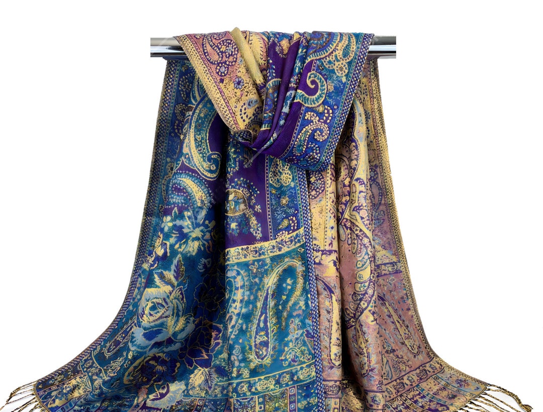 Gold Sparkling Scarves for Women | Festival Scarf Party Wear Shawls ...