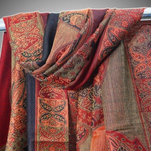 Dark Red Silk Pashmina Scarf Premium Indian Pashmina Shawl for Women ...