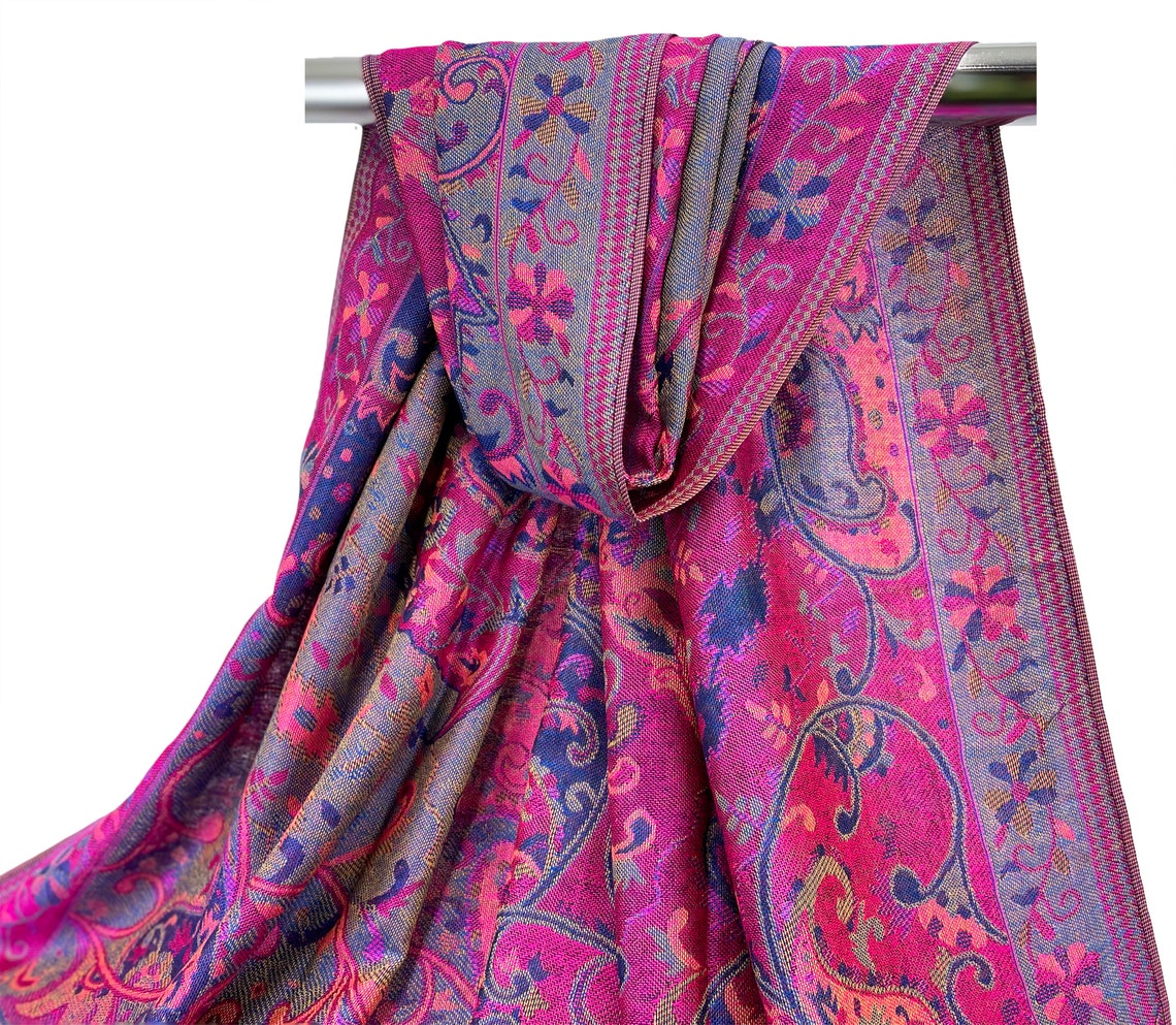 Royal Blue & Hot Pink Floral Scarves for Women Wedding - Etsy