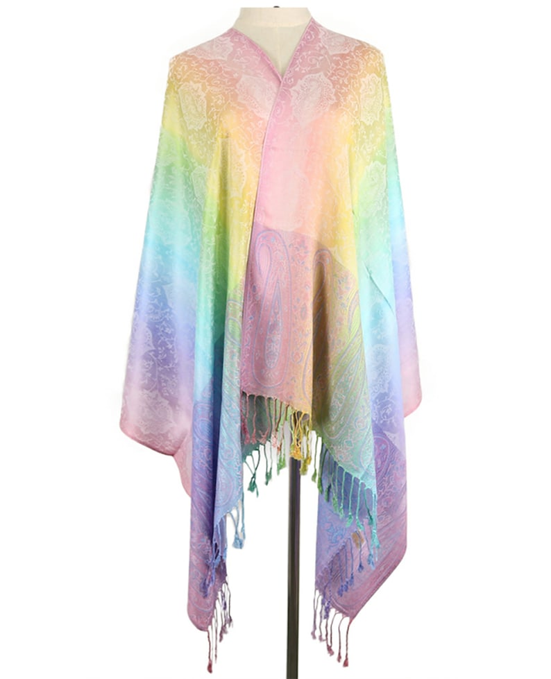 Pashmina Scarf Rainbow Pashmina Shawl Women Wraps Head - Etsy