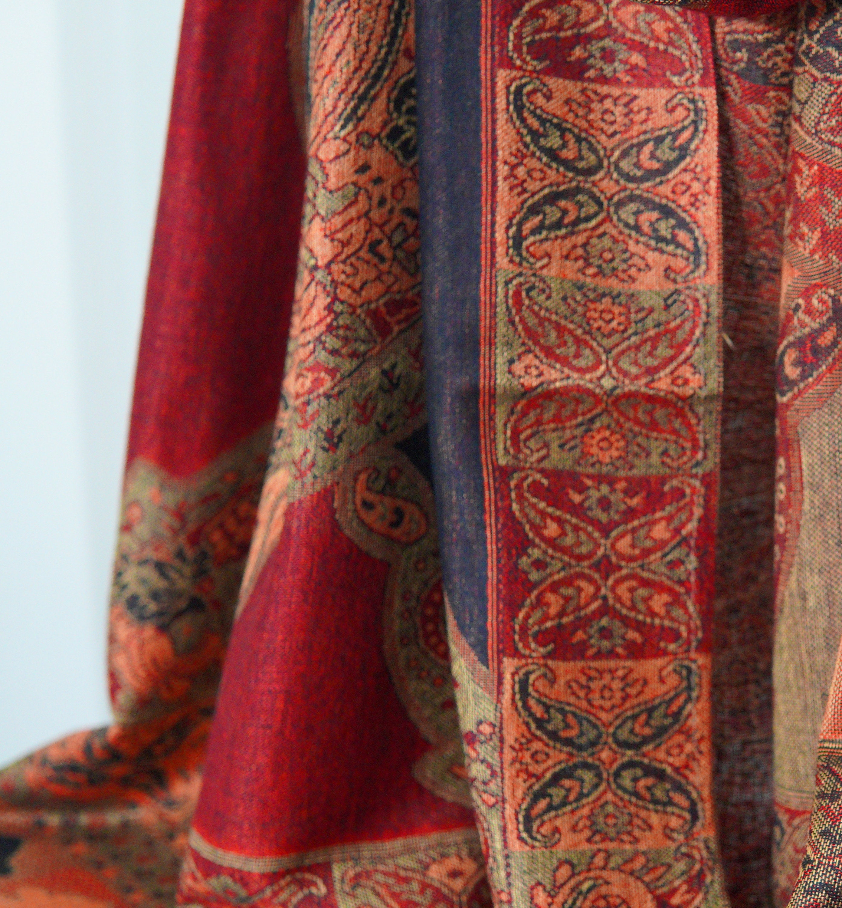 Dark Red Silk Pashmina Scarf Premium Indian Pashmina Shawl - Etsy 日本