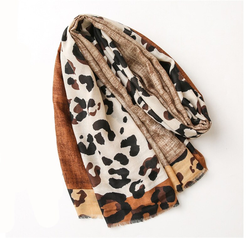Brown Leopard Print Summer Scarves for Women Animal Print - Etsy