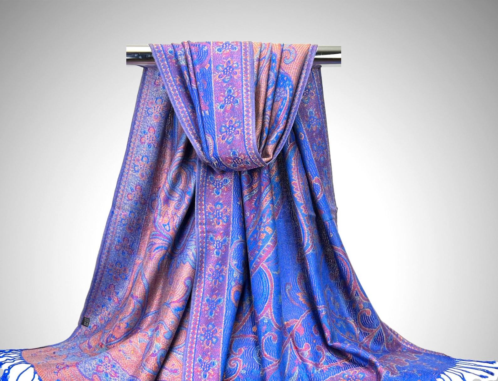 Royal Blue Paisley Pashmina Scarves Festival Scarf Wedding - Etsy