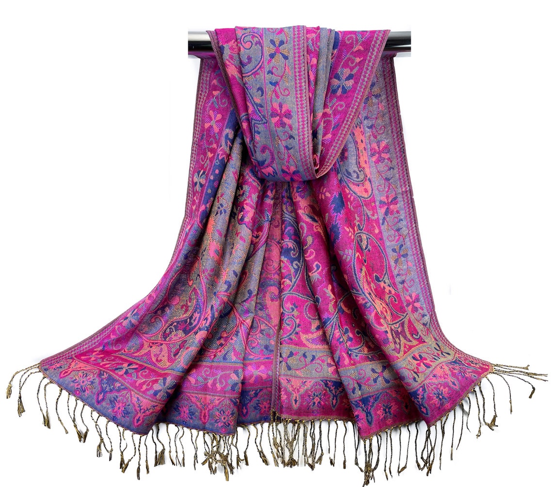 Royal Blue & Hot Pink Floral Scarves for Women Wedding - Etsy