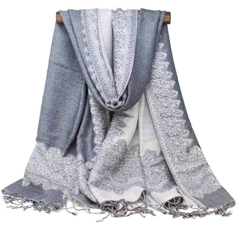 Grey Pashmina - Etsy