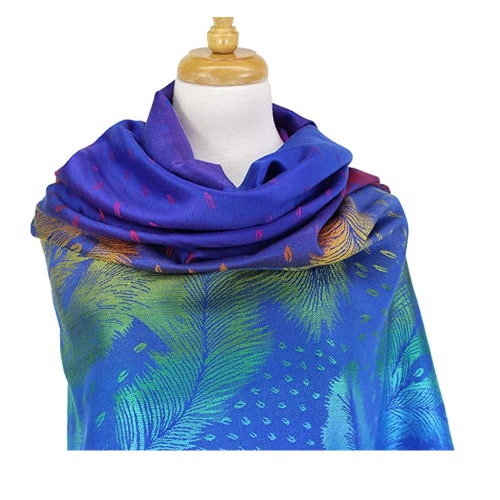 Royal Blue Paisley Pashmina Scarves Festival Scarf Wedding - Etsy