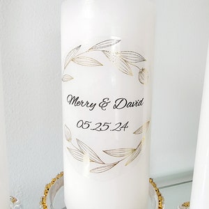 Personalized Wedding Unity Candle Ceremony Unity Candle White Candle ...