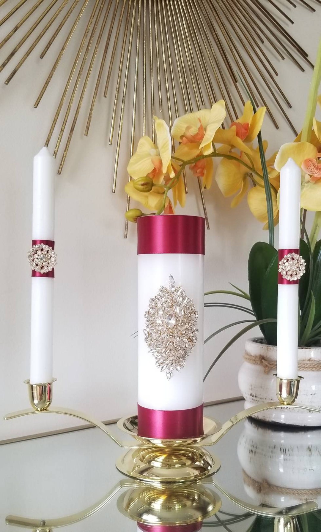 Unity Candle Set Ceremony Unity Candle Wedding Unity Candle Rhinestones ...