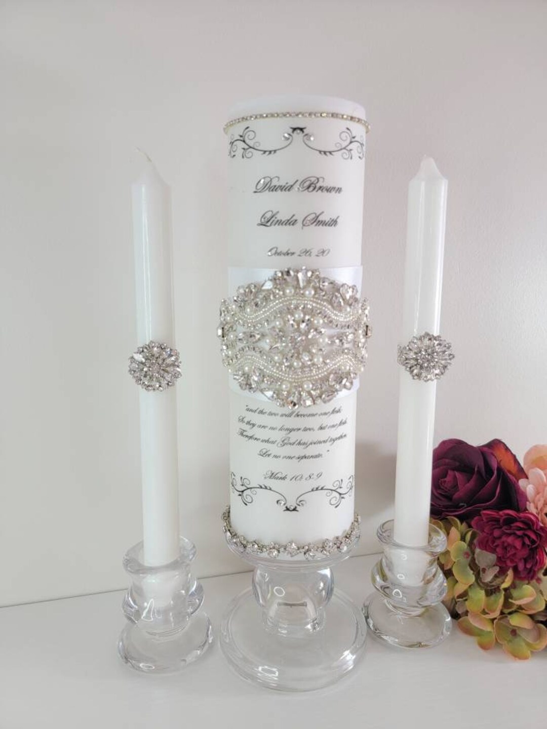 Wedding Unity Candle Set Ceremony Unity Candle Design Candle ...