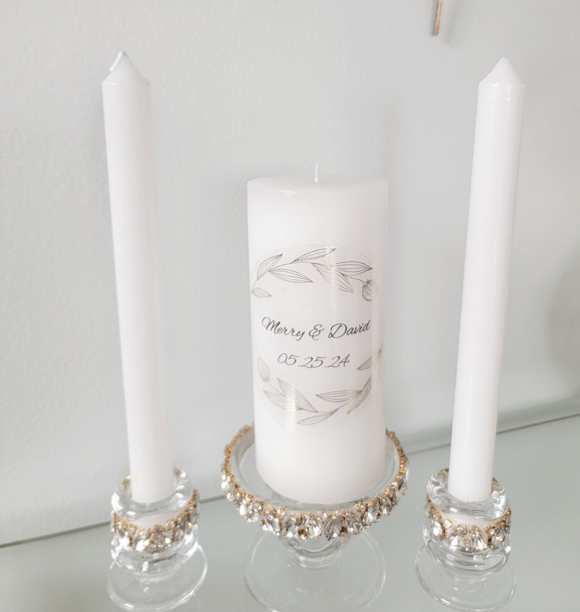 Personalized Wedding Unity Candle Ceremony Unity Candle White Candle ...