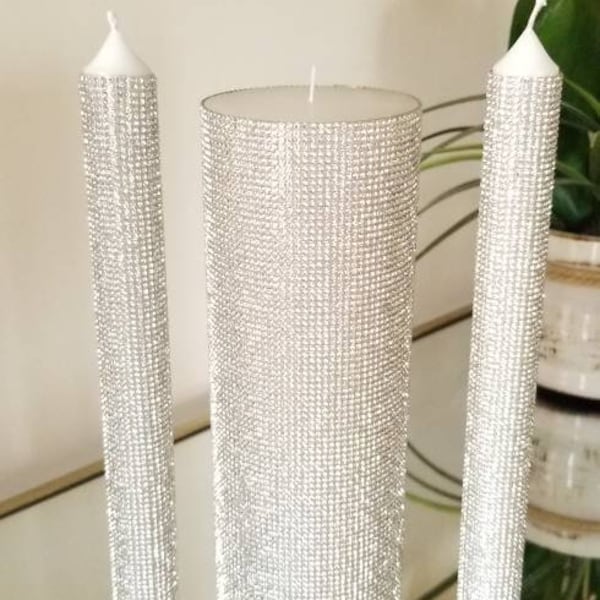 Rhinestone Candle - Etsy
