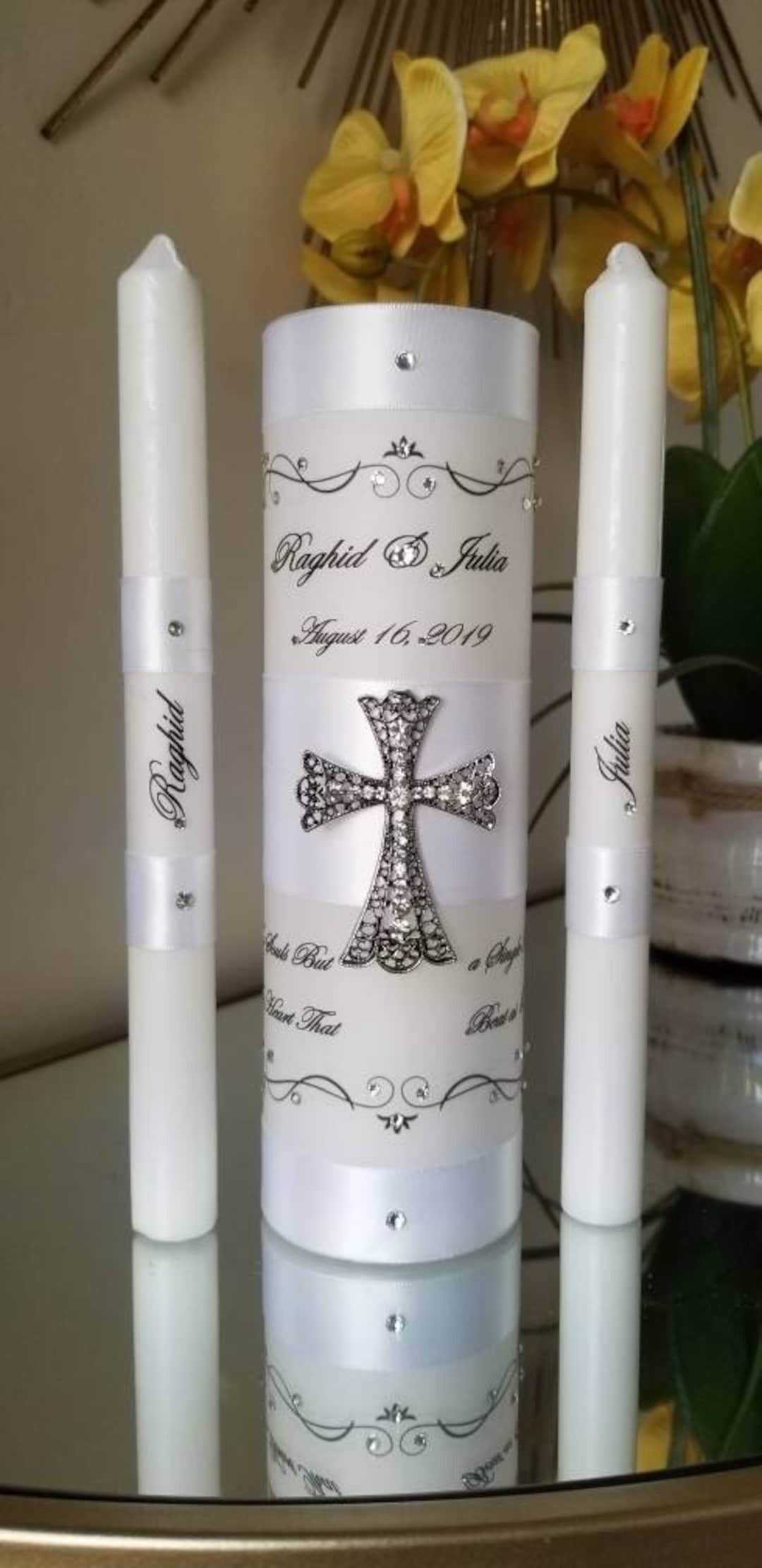 Wedding Unity Candle Ceremony Unity Candles Rhinestones Unity Candle ...