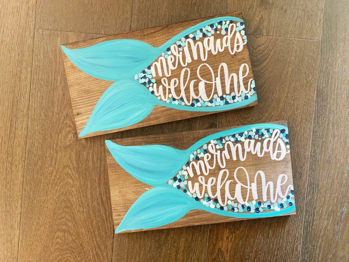 Mermaid Sign Mermaid Bedroom Wall Decor Mermaid Bathroom | Etsy Canada