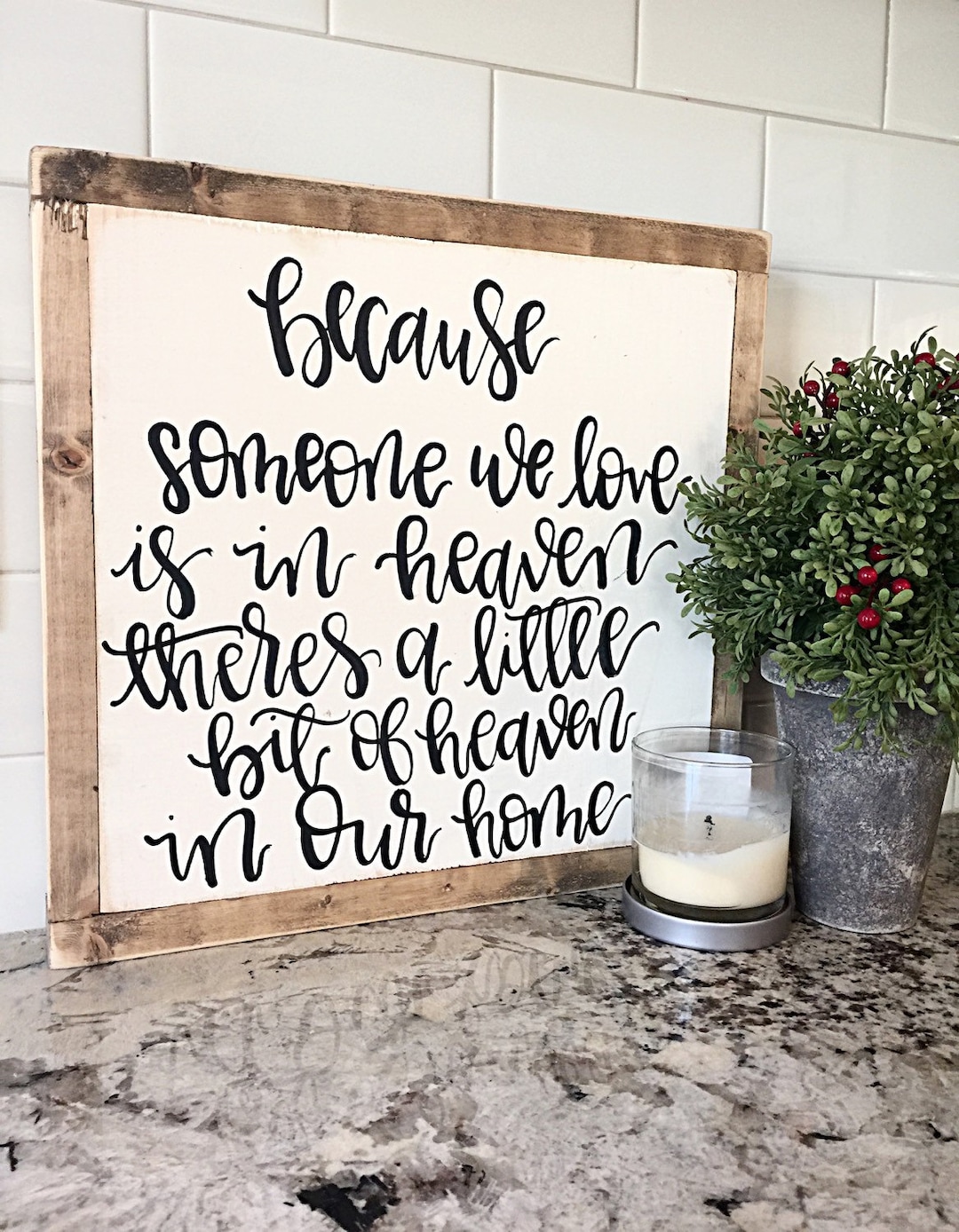 Heaven Wood Sign Memory Table Sign Someone We Love Sign Wood Wedding ...