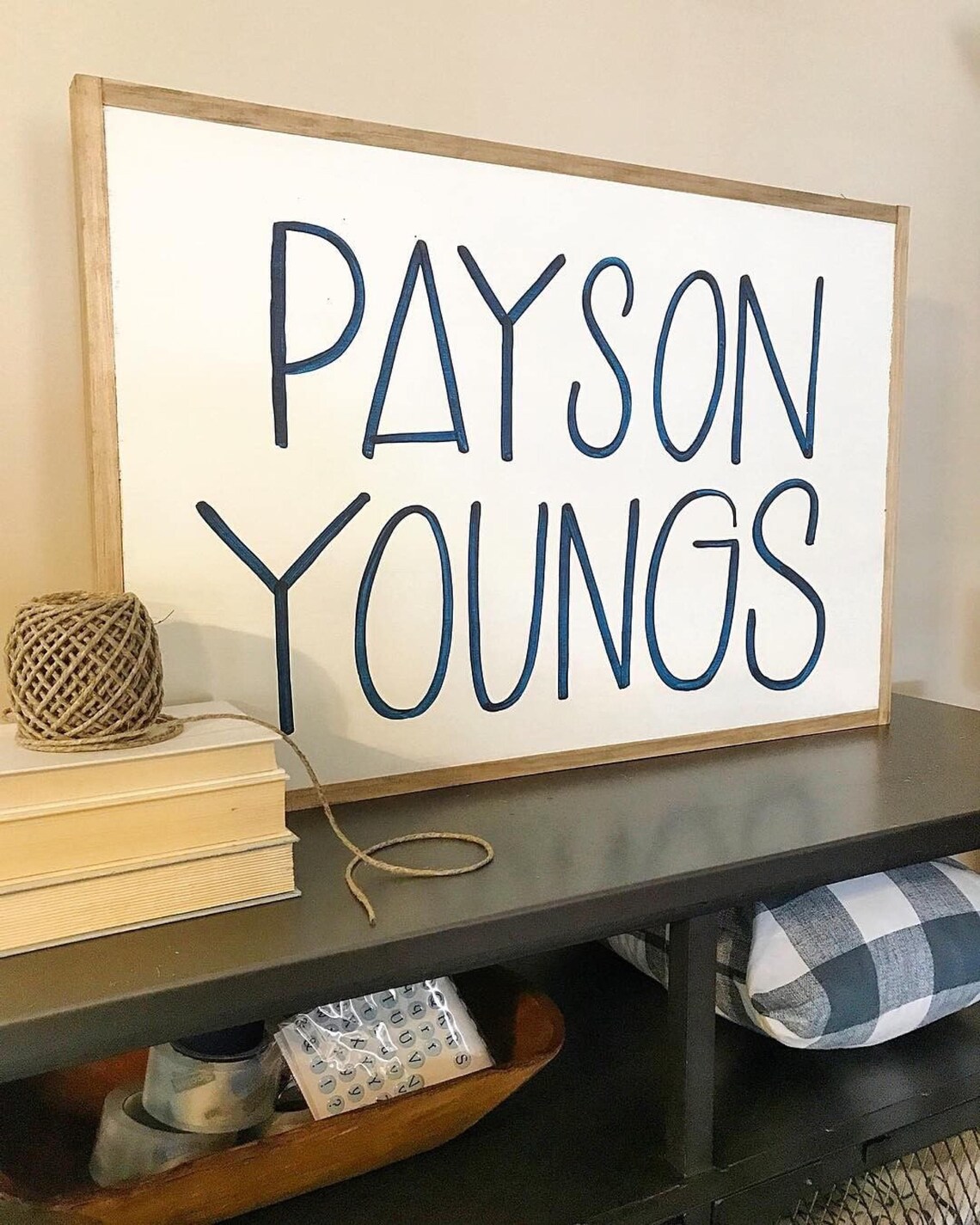 Boy Nursery Decor Baby Boy Name Sign Blue Bedroom Wall | Etsy